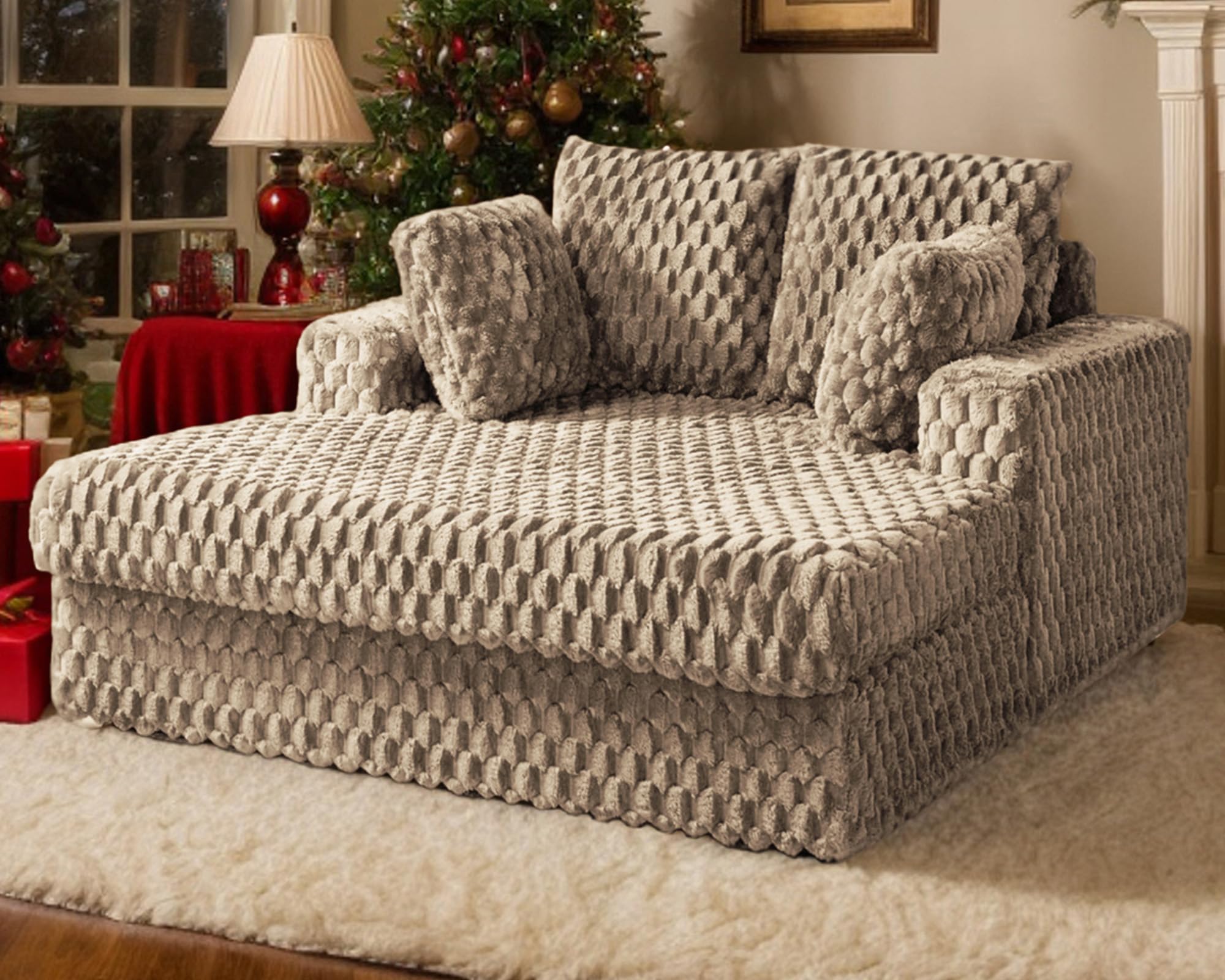 Amazon.com: VanAcc 53 Inch Upholstered Chaise Lounge, Plush Sleeper ...