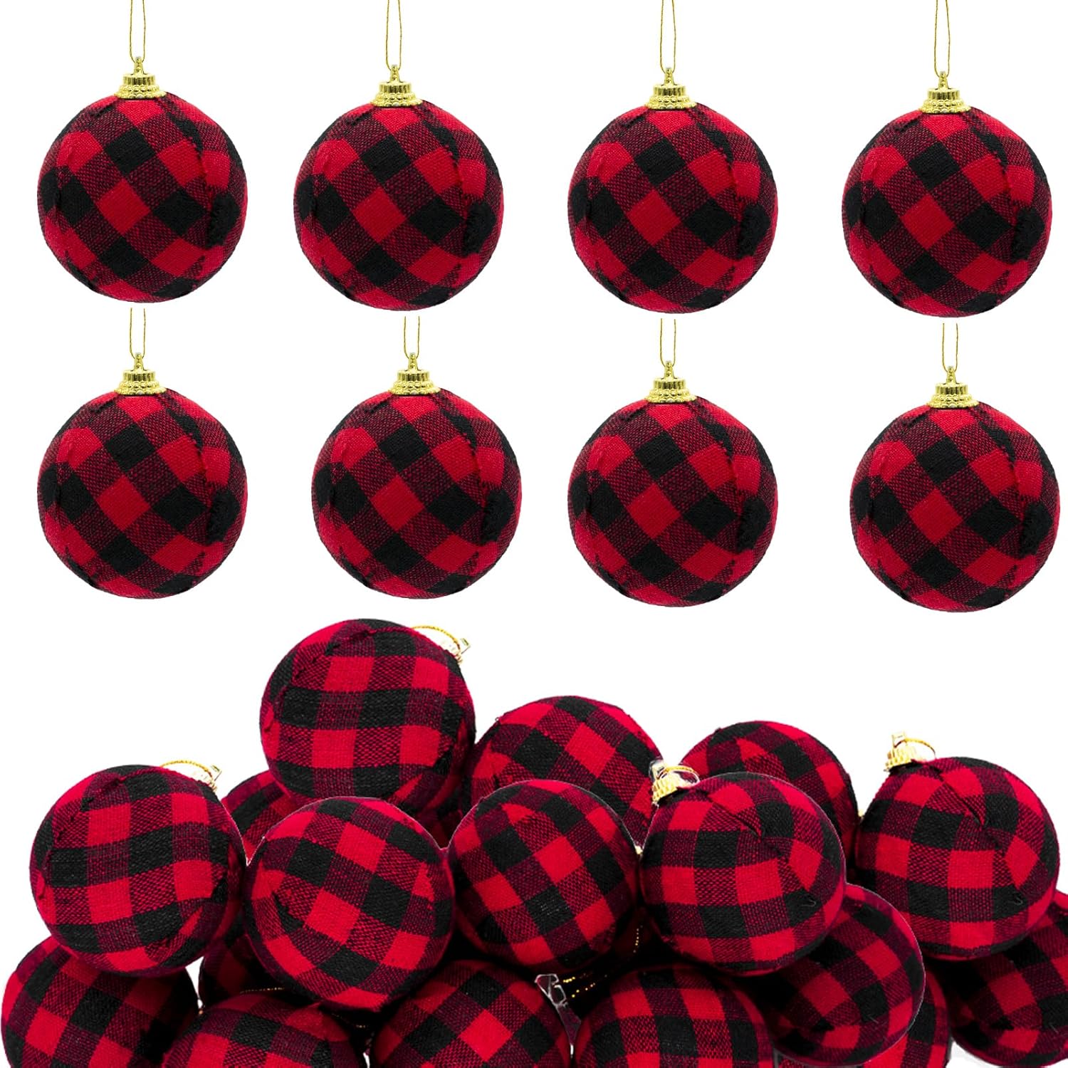 Amazon.com: 36 Pieces 2.4in Christmas Hanging Ball Ornaments Black and ...