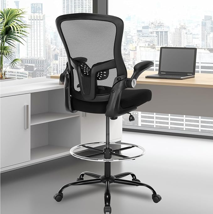Amazon.com: Luckyear Ergonomic Drafting Chair – Tall Office Chair for ...