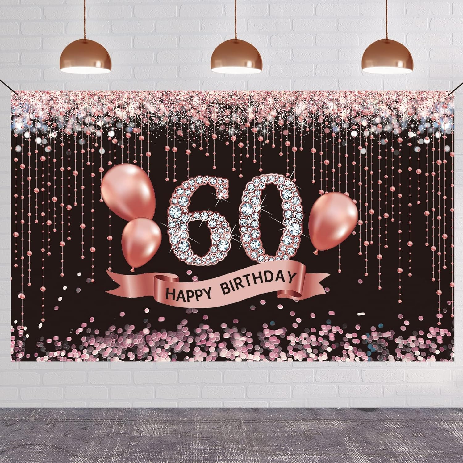 DARUNAXY Rose Gold 60th Birthday Party Decorations, 60th Birthday ...
