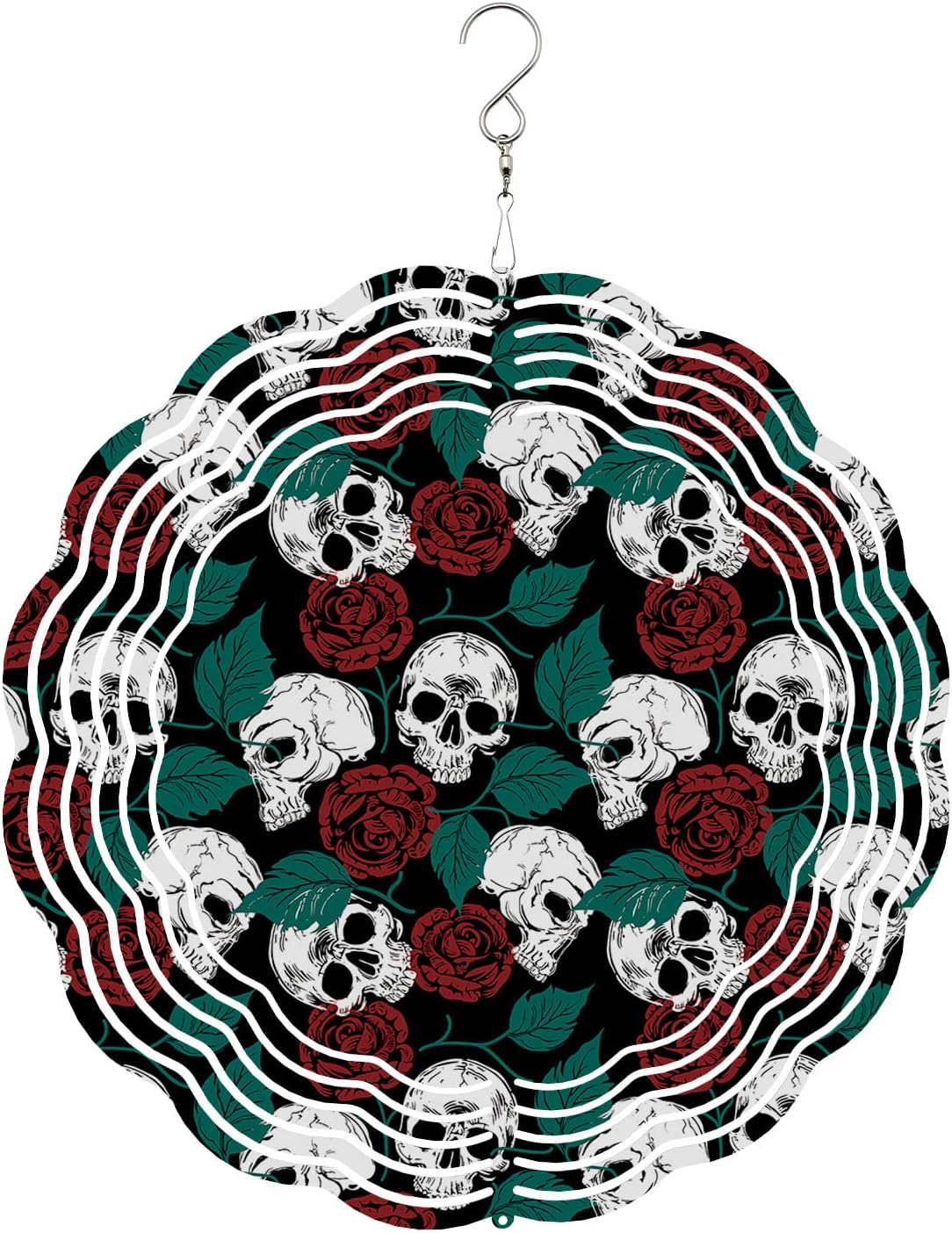 Amazon.com: Wind Spinners for Yard and Garden- Skull Floral 3D Metal ...
