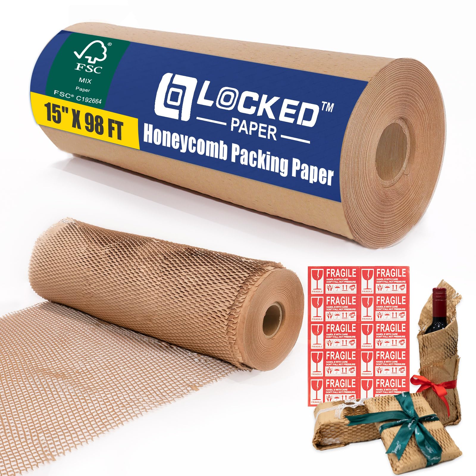 Honeycomb Packing Paper for Moving Dishes and Glassware 15"x98' Eco ...