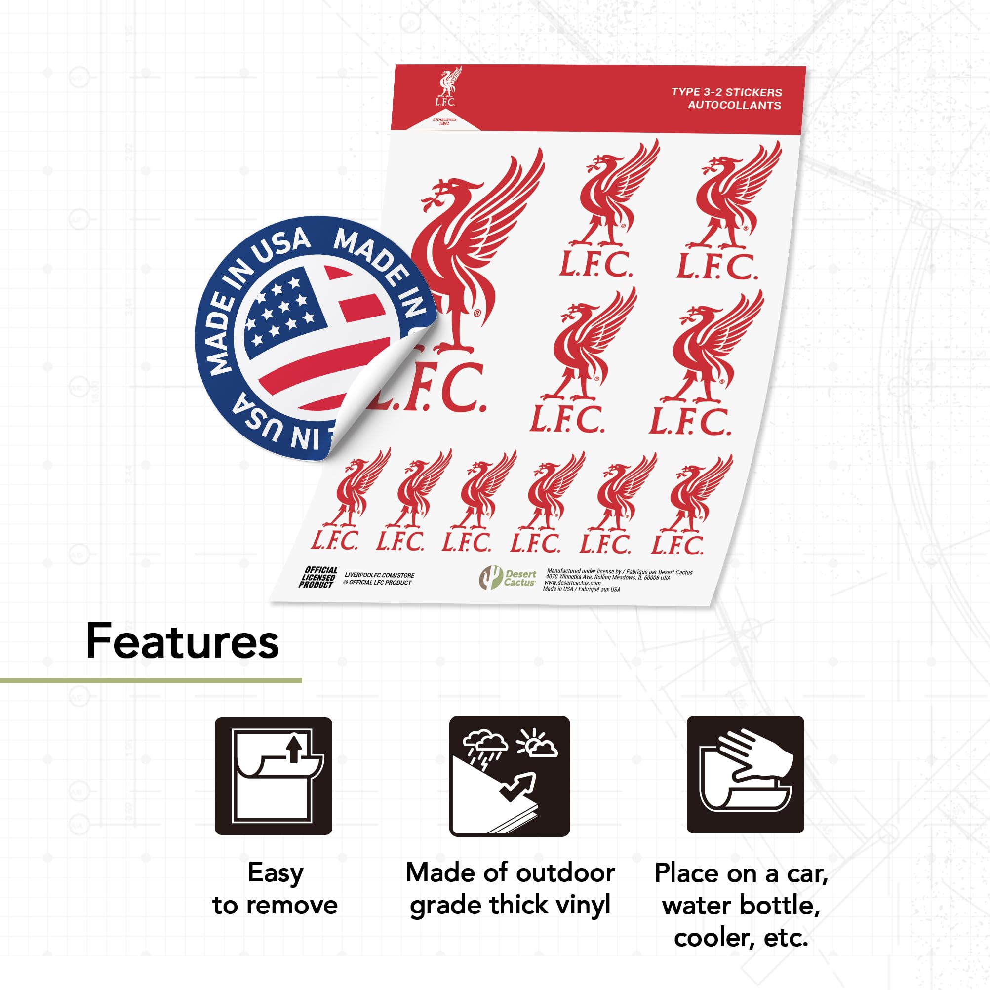 Official Arsenal Merchandise Arsenal FC Desert Cactus Sticker - 4 Inch ...