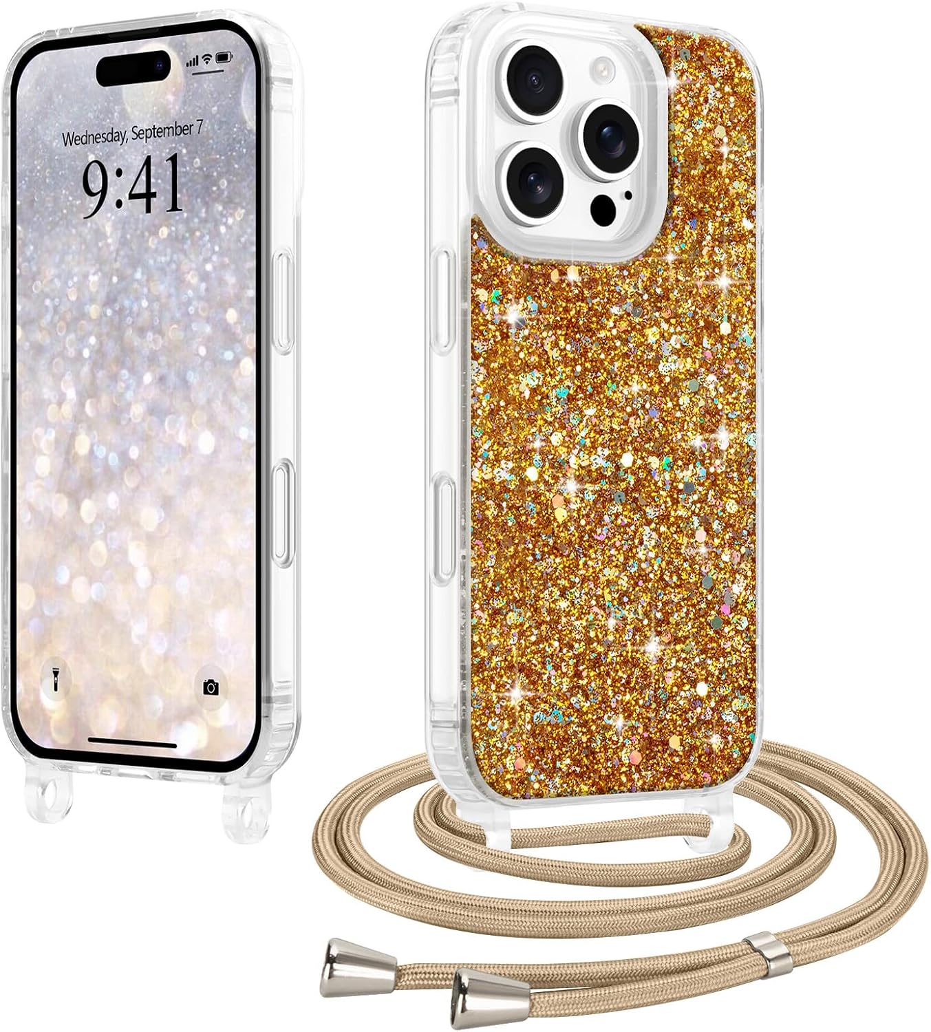 LCHULLE Coque avec Cordon Compatible avec iPhone 16 Pro Max Coque avec ...