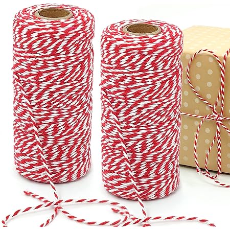 Amazon.com: 656 Feet Red and White Christmas Twine - Durable Christmas ...