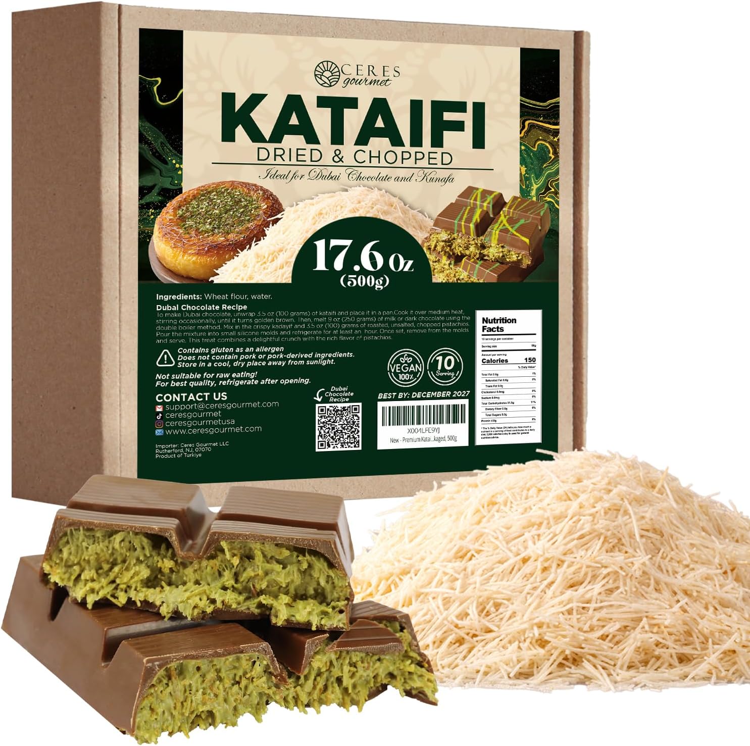 Amazon.com: Premium Kataifi Shredded Fillo Dough – Authentic Turkish ...