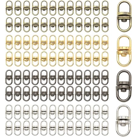 Amazon.com: 50pcs Swivel Connectors Clasps Double Ended Eye Hooks ...