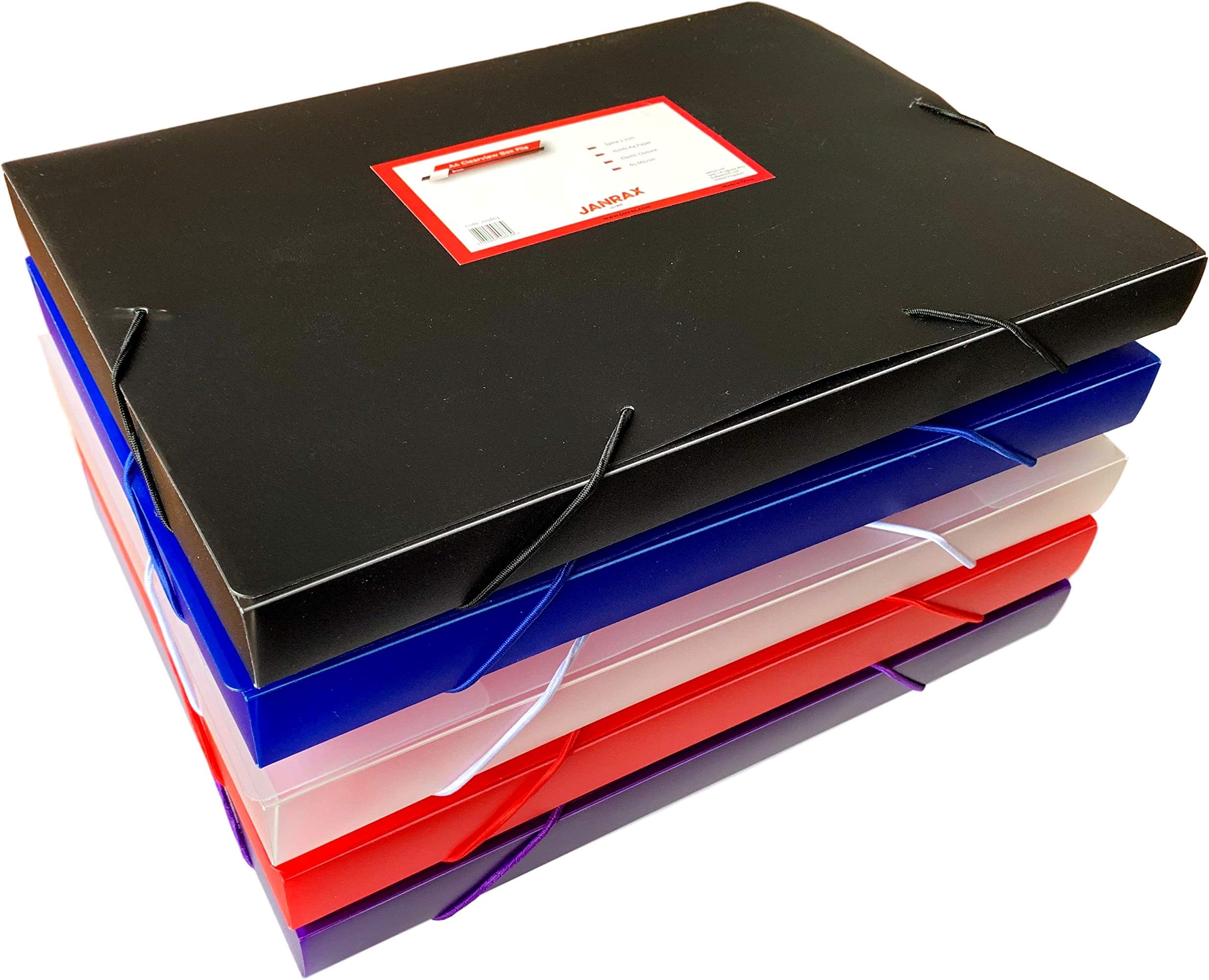 Rapesco A4 Rigid Wallet Box File 40mm Assorted [Pack of 5] : Amazon.co ...