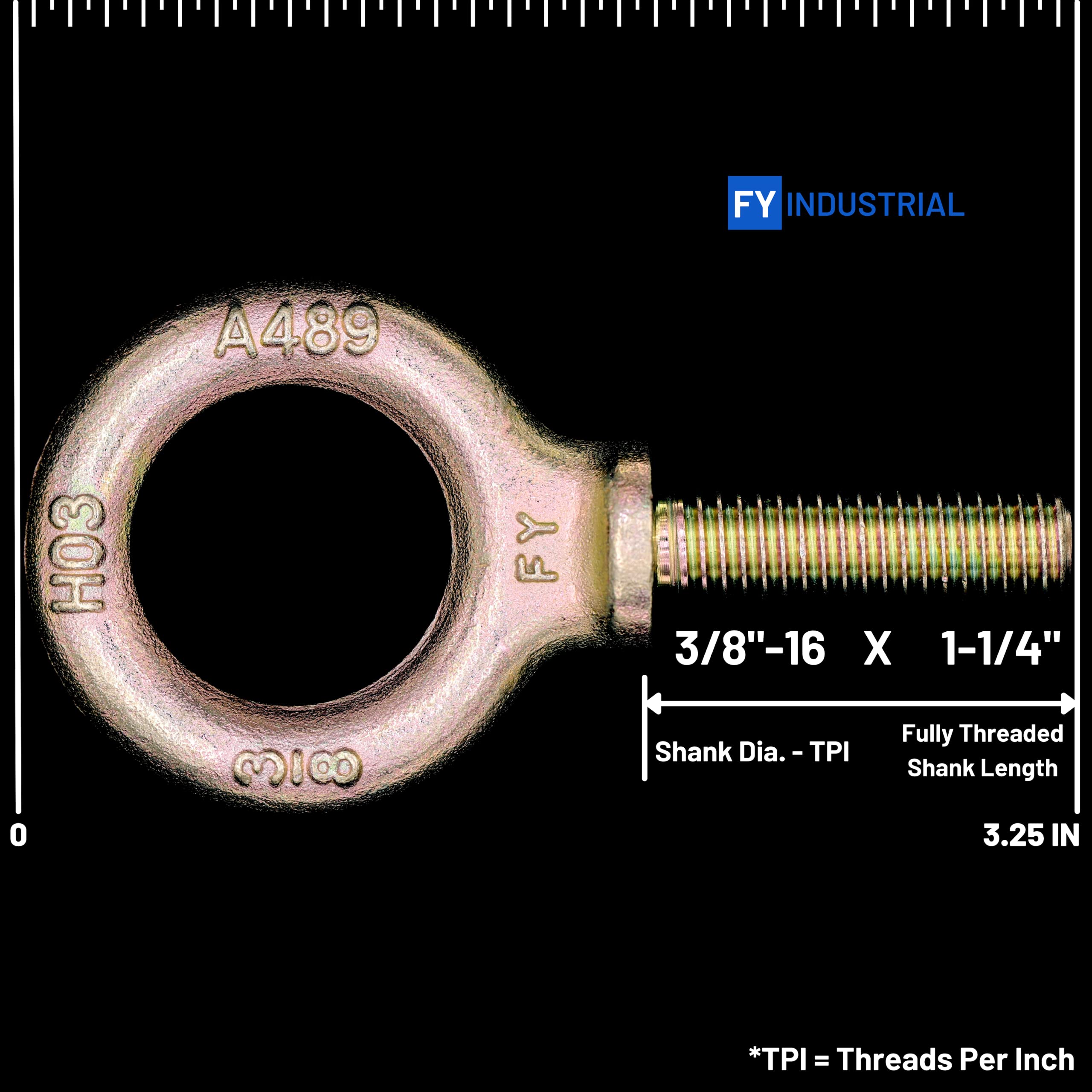 Snapklik.com : Lifting Shoulder Eye Bolt 3/8"-16 X 1-1/4" Rose Gold ...