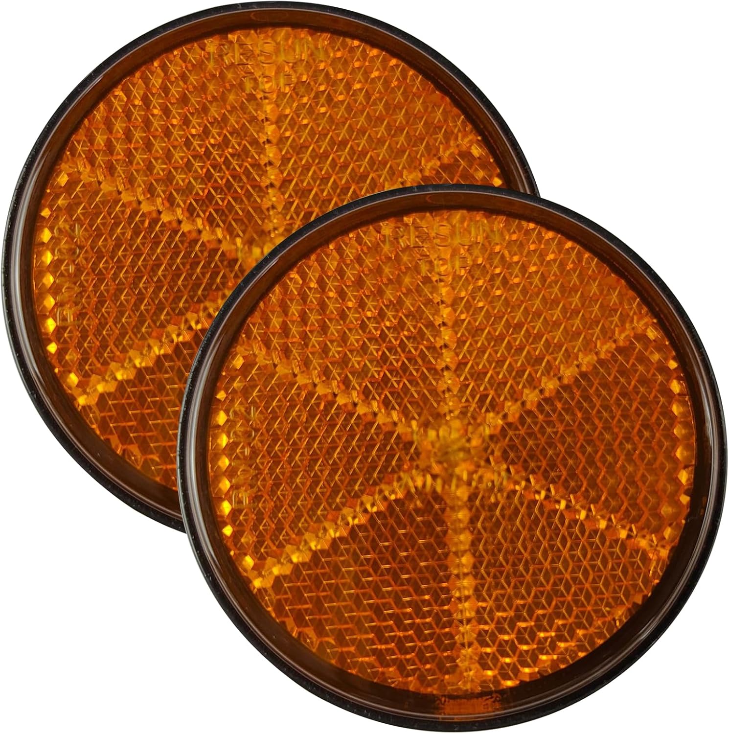 Fadcaer 2 Pcs Round Reflector Self Adhesive Numberplate Reflectors ...