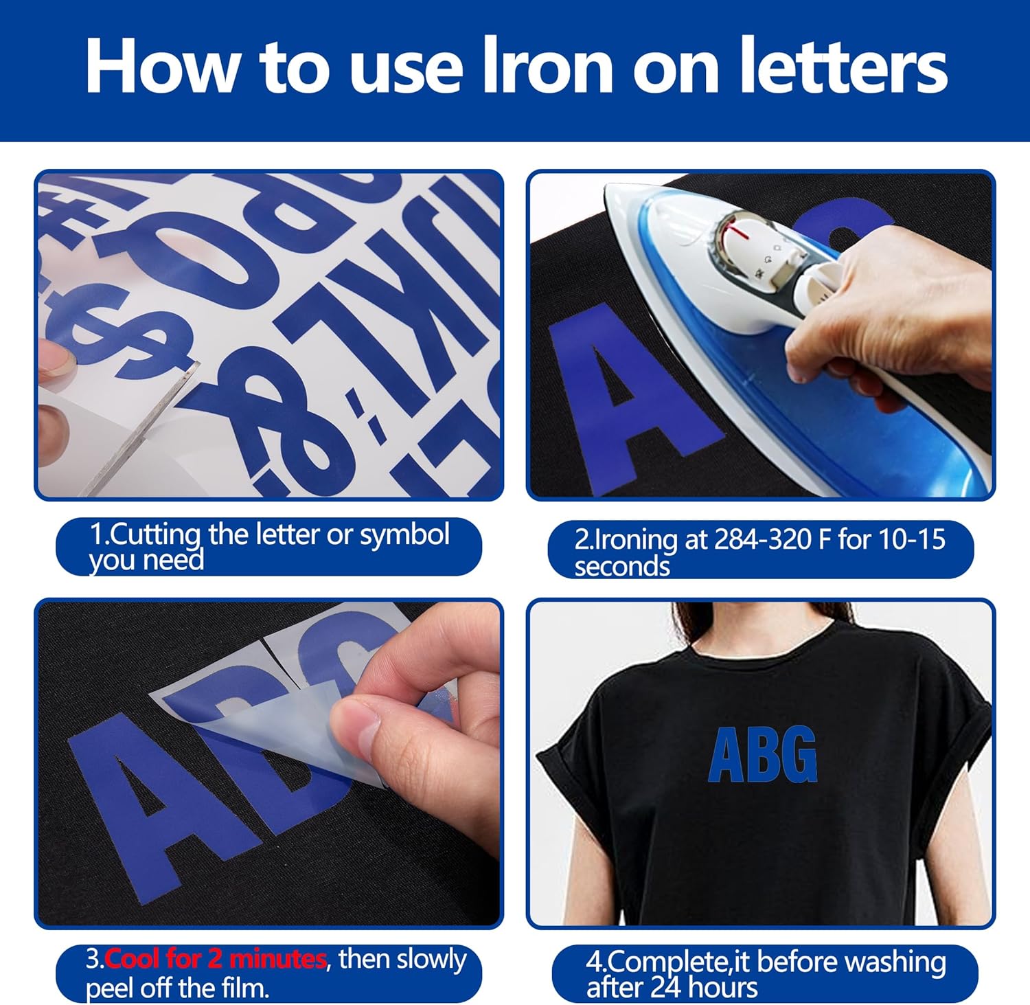 5 Sheets 220 Pieces Iron On Letters for Clothing, 2 Nepal | Ubuy