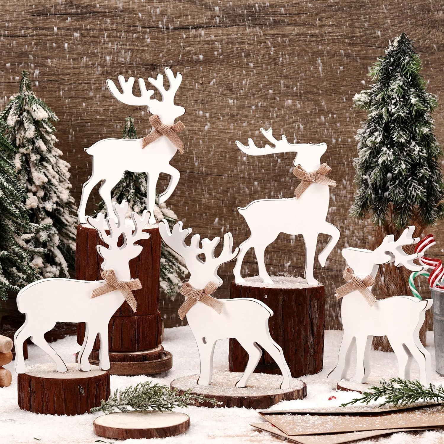 Amazon.com: Vercraft 5 Pcs Tabletop Reindeer Christmas Decoration ...