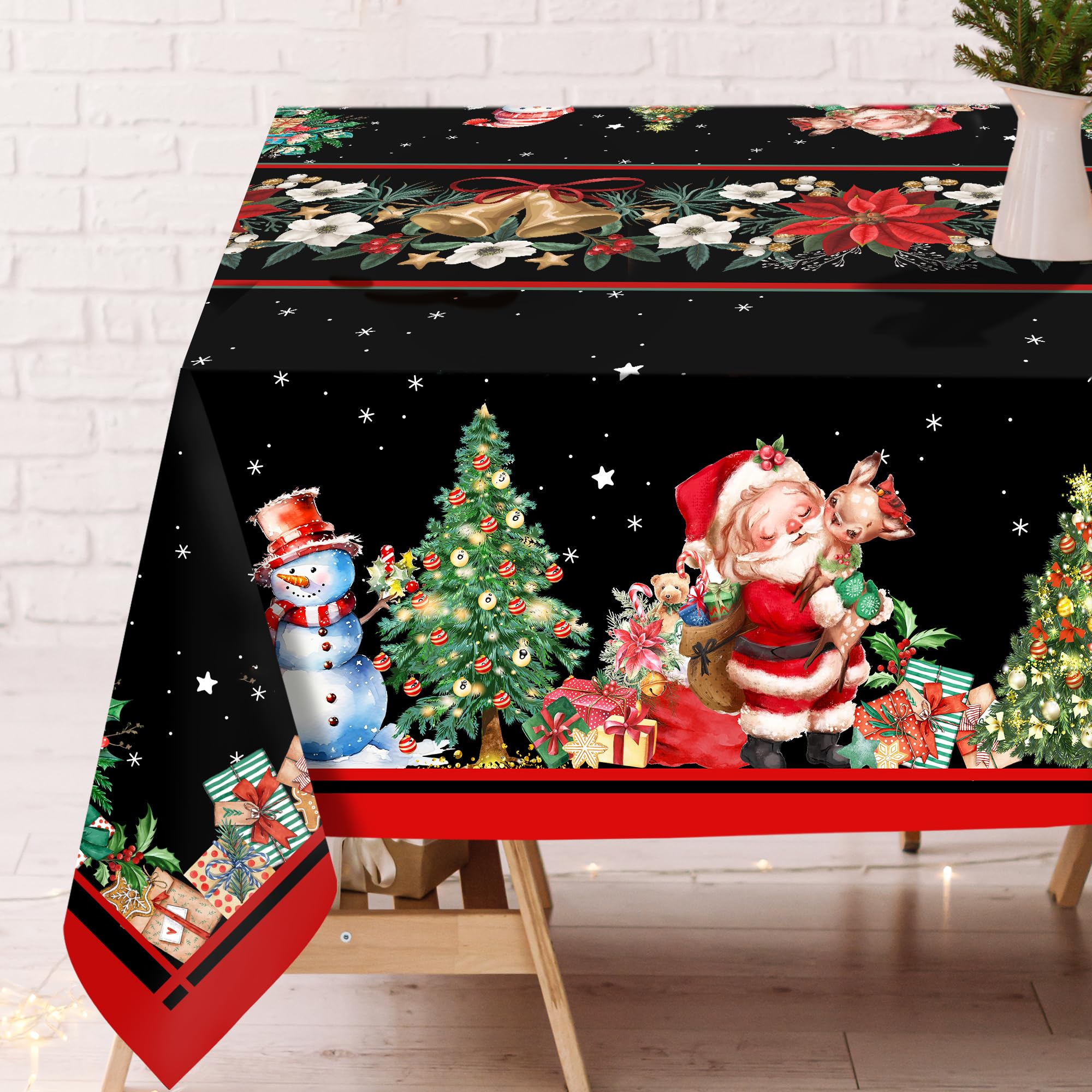 Amazon.com: JNDJE Christmas Tablecloth 52×70 Inch, Christmas Table ...
