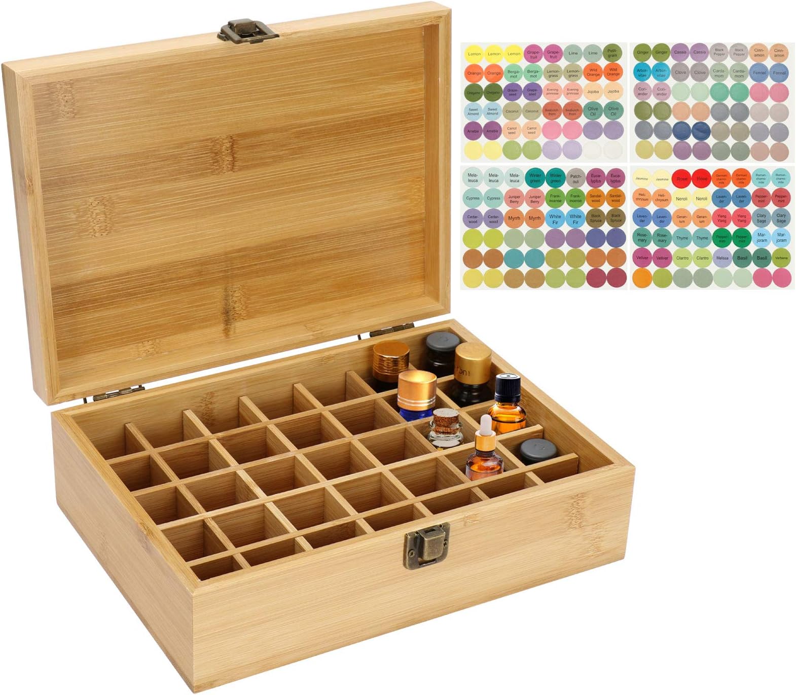 Amazon.com: Pure Vie Essential Oil Bamboo Storage Box Travel Display ...