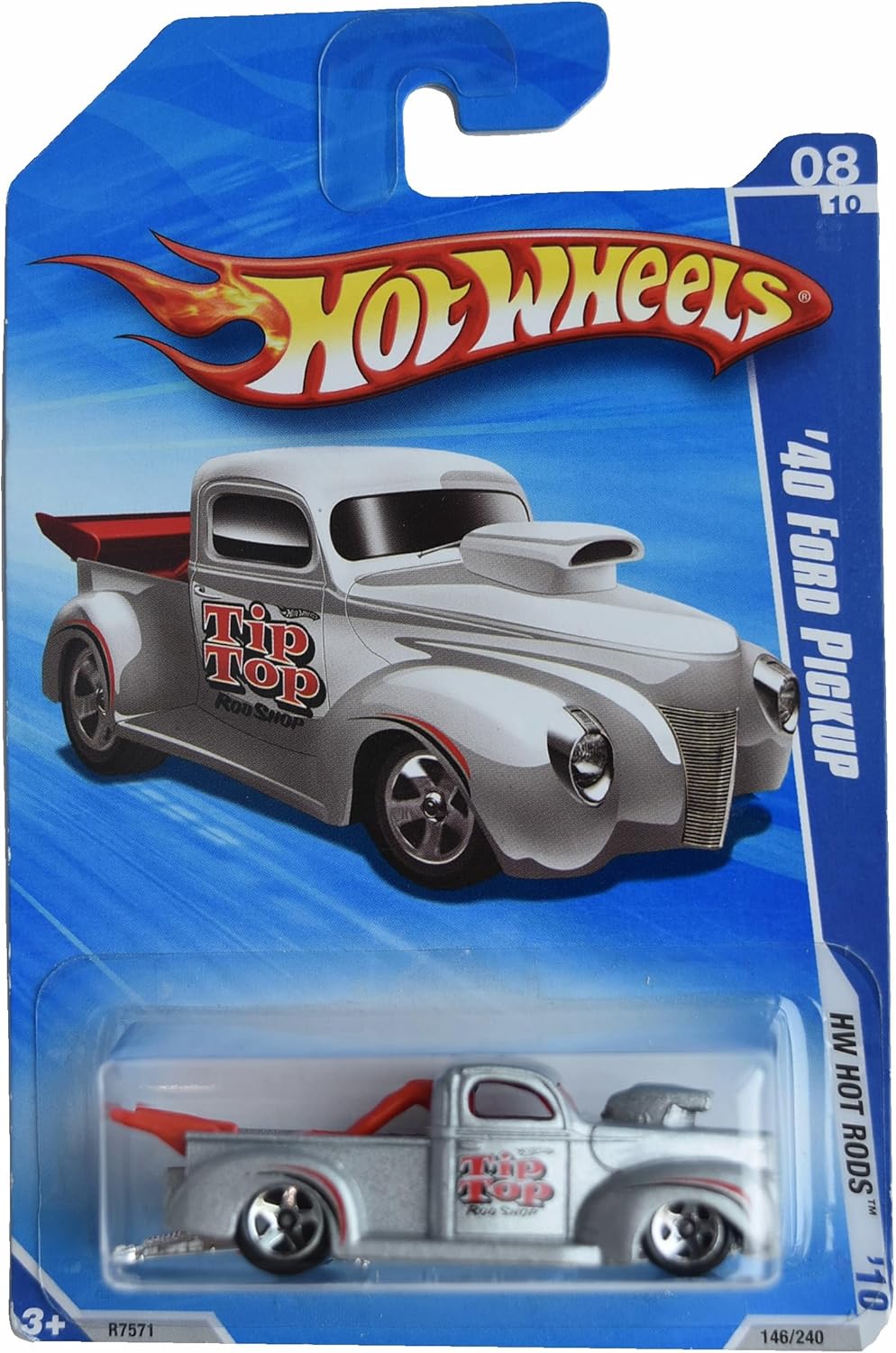 Amazon.com: Hot Wheels '40 Ford Pickup, HW Hot Rods '10 8/10 [Silver ...