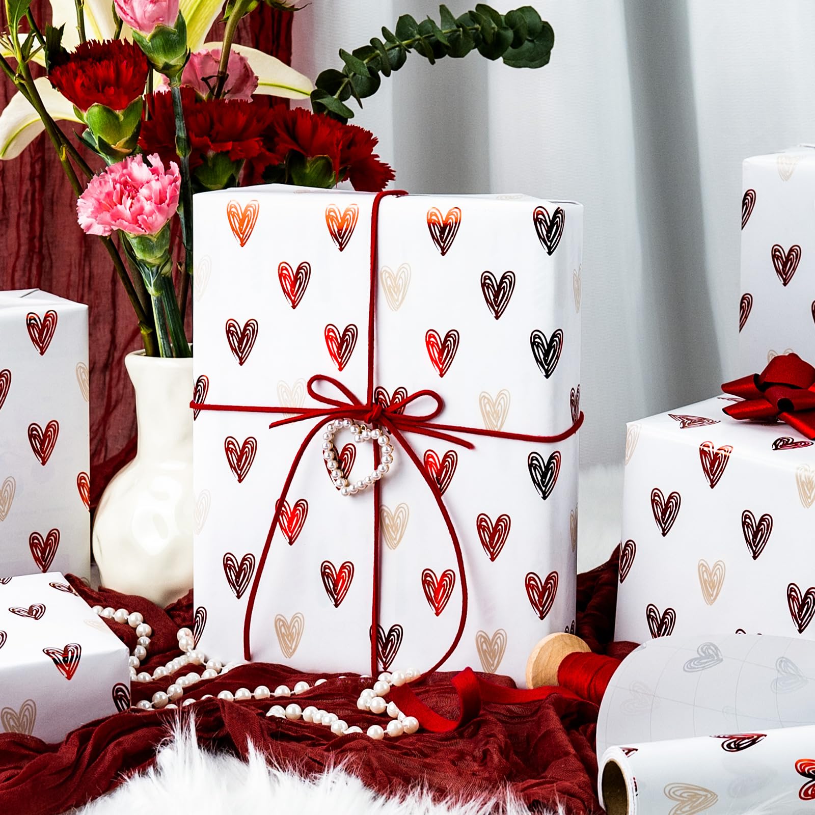 Snapklik.com : MAYPLUSS Wedding Wrapping Paper, Valentines Heart ...