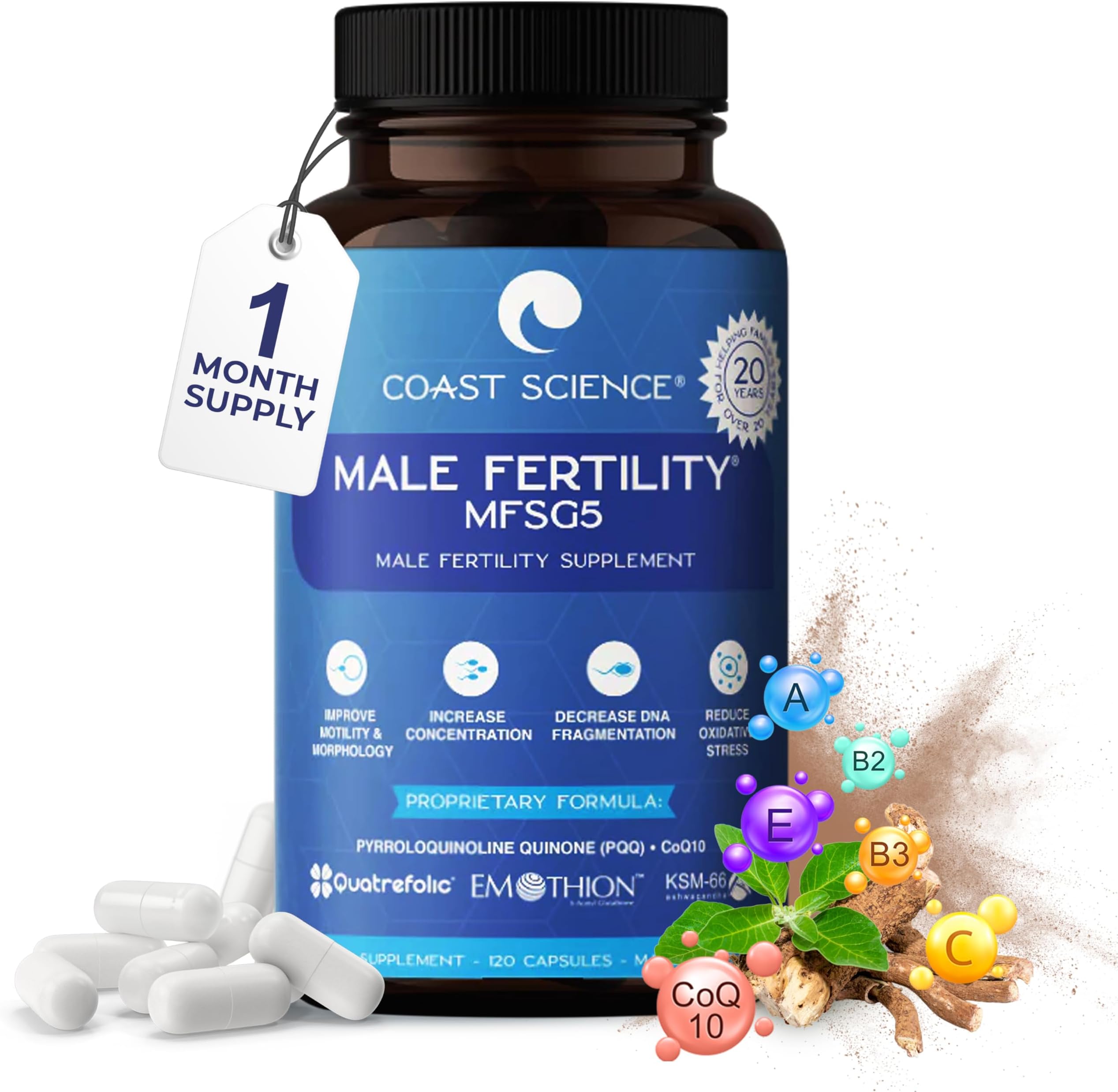 Amazon.com: Coast Science Male Fertility Supplements MFSg5 - CoQ10 ...