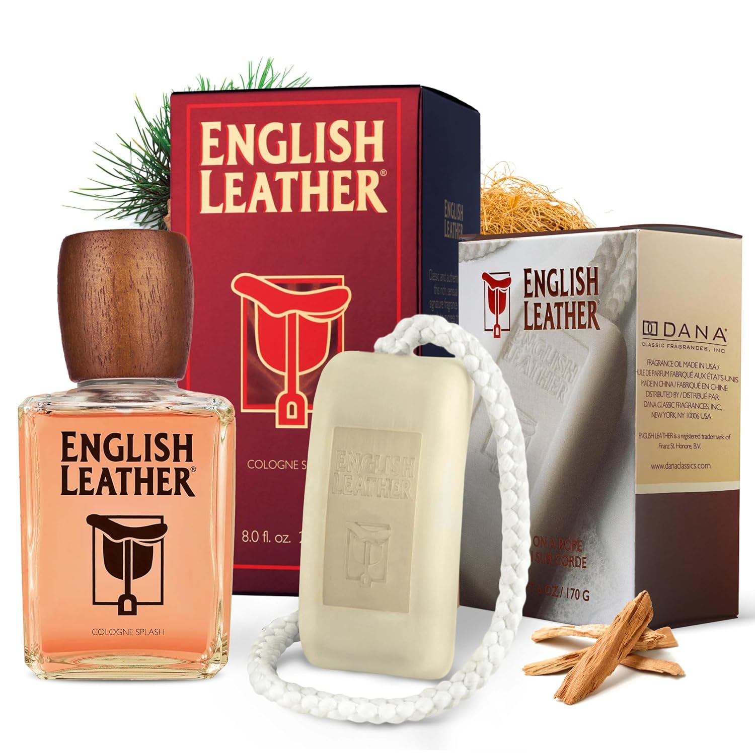 Amazon.com : Dana English Leather Cologne (8 fl oz) & Soap on a Roap ...