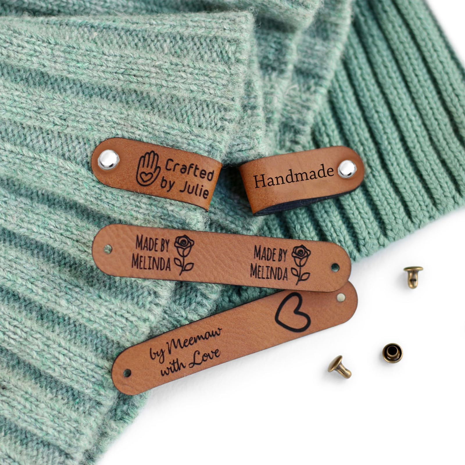 10PCS Personalised Labels for Clothing,Customisable Content Leather ...