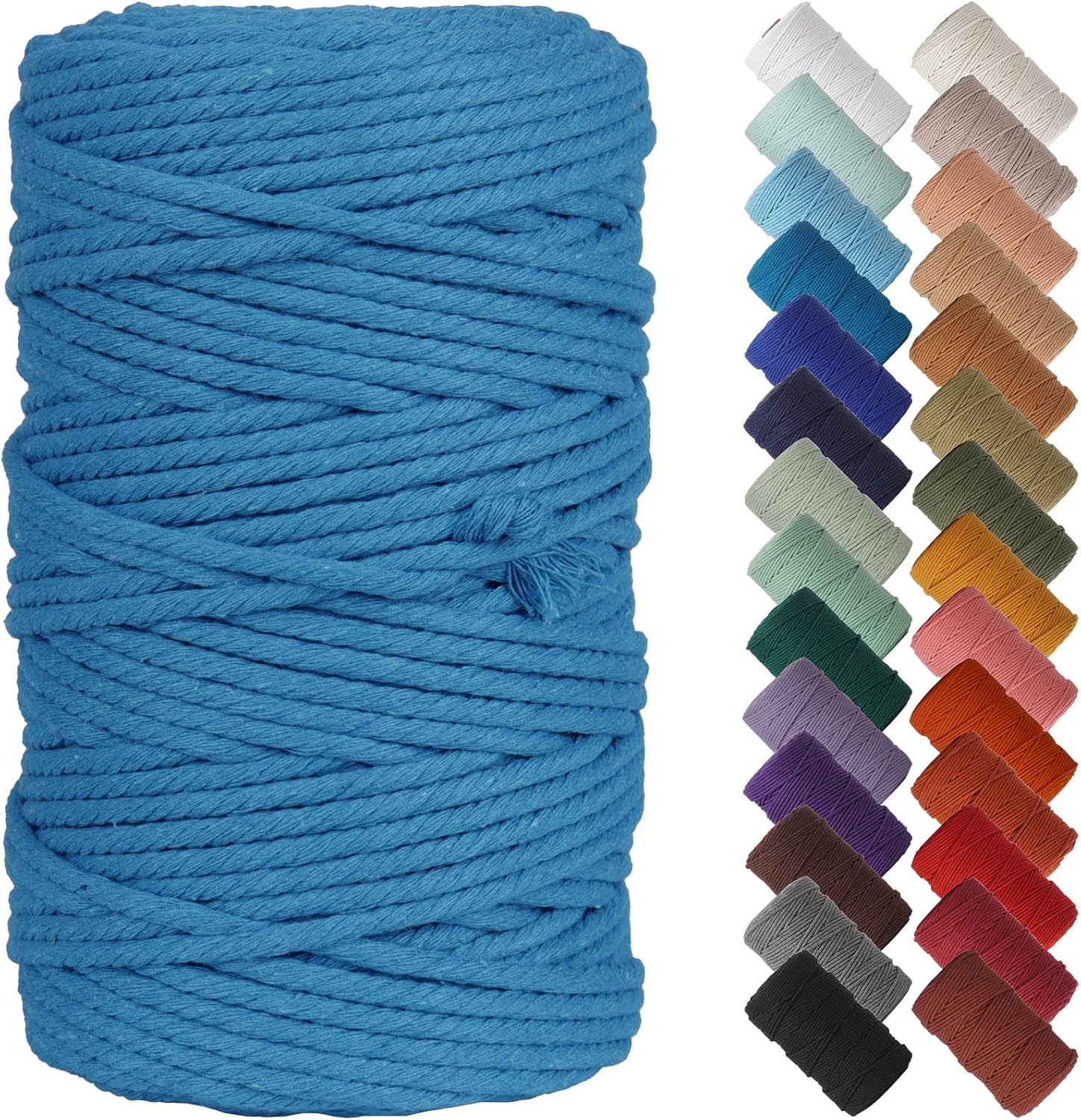 Amazon.com: NOANTA Lake Blue Macrame Cord 4mm x 109yards, Colored ...