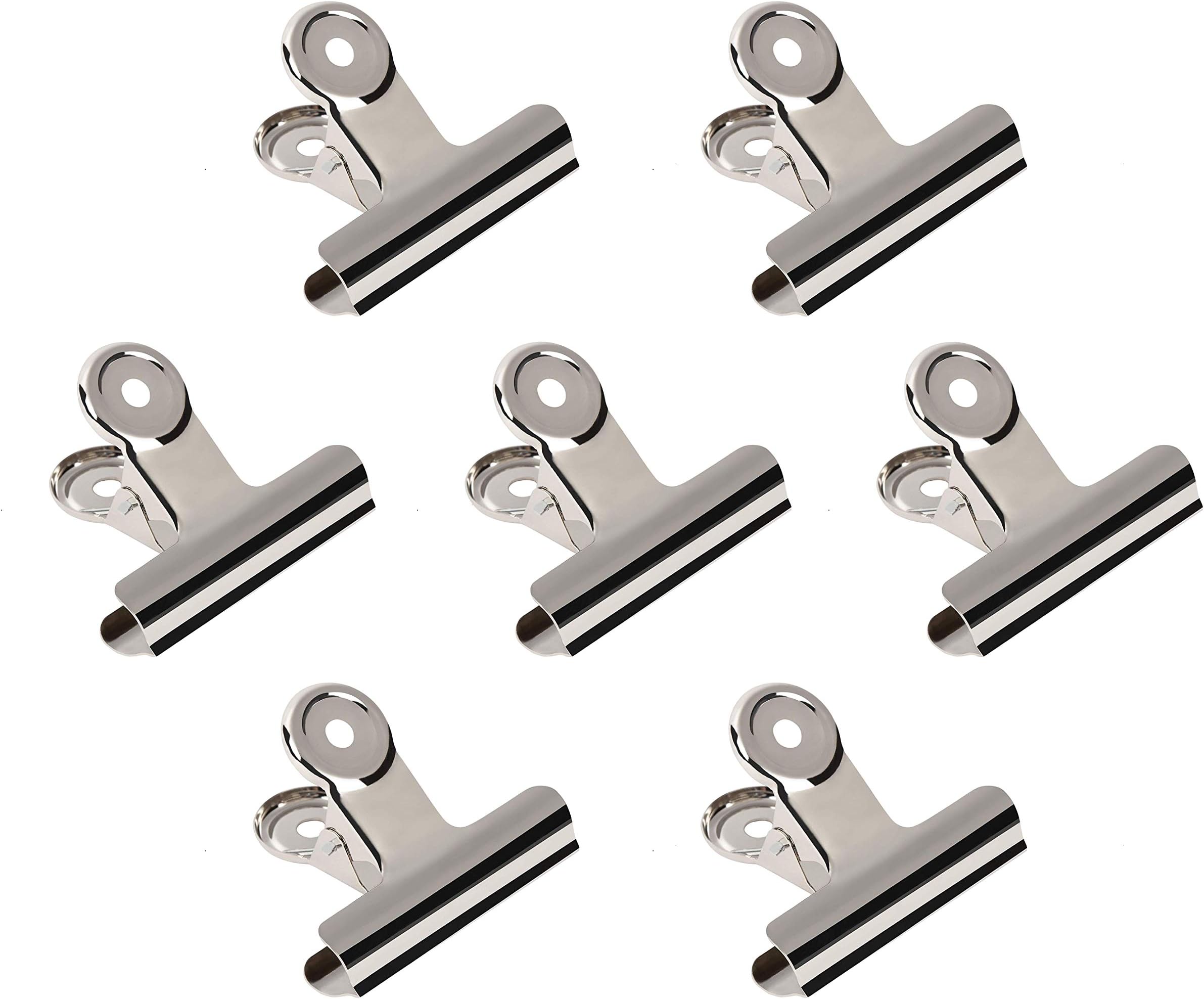 Amazon.com : 20 Pack 2 Inch Polished Steel Clips, Metal Bulldog Binder ...