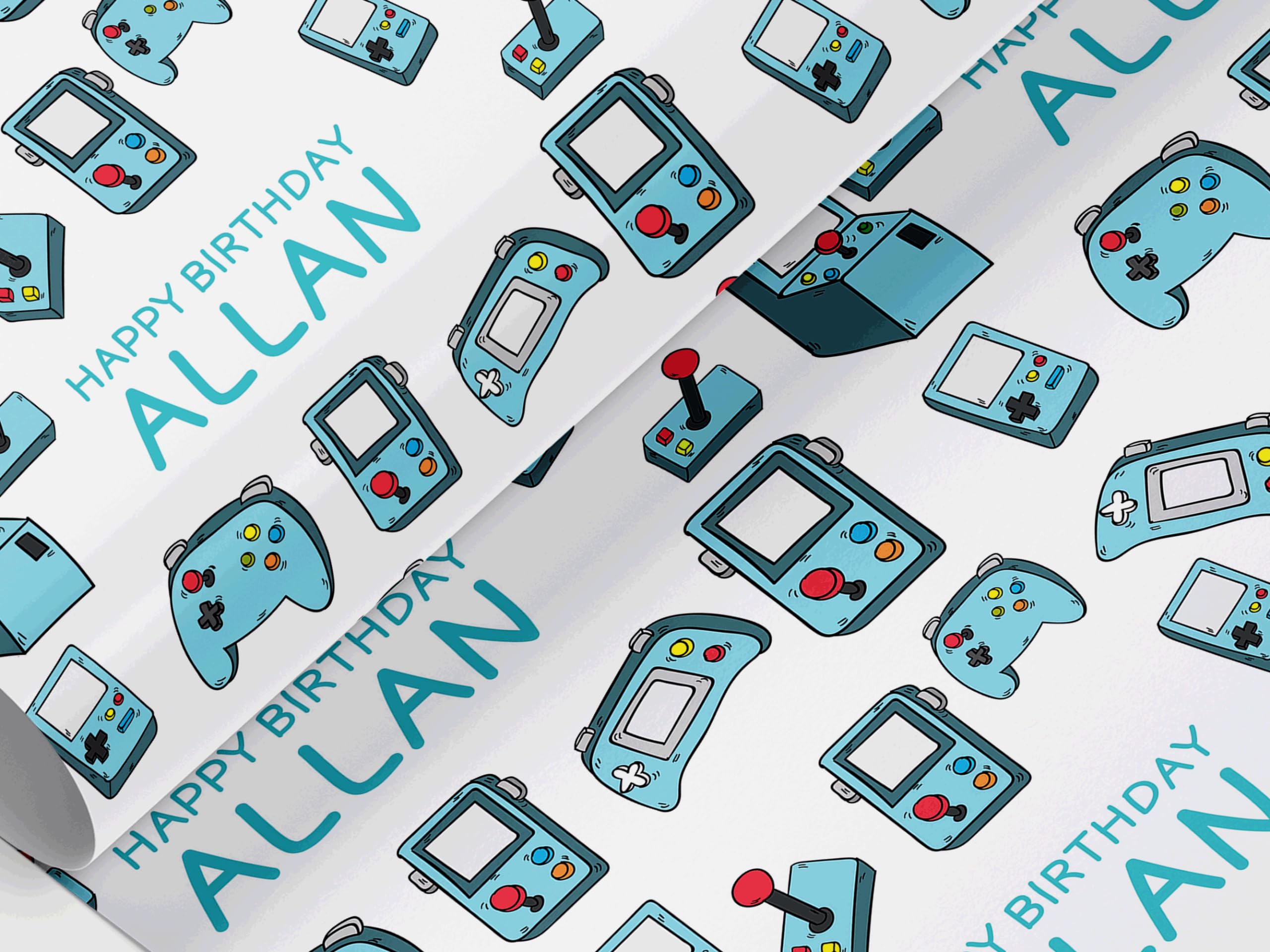 Personalised Game gift wrapping paper, kids, Gift wrap Any age, Any ...