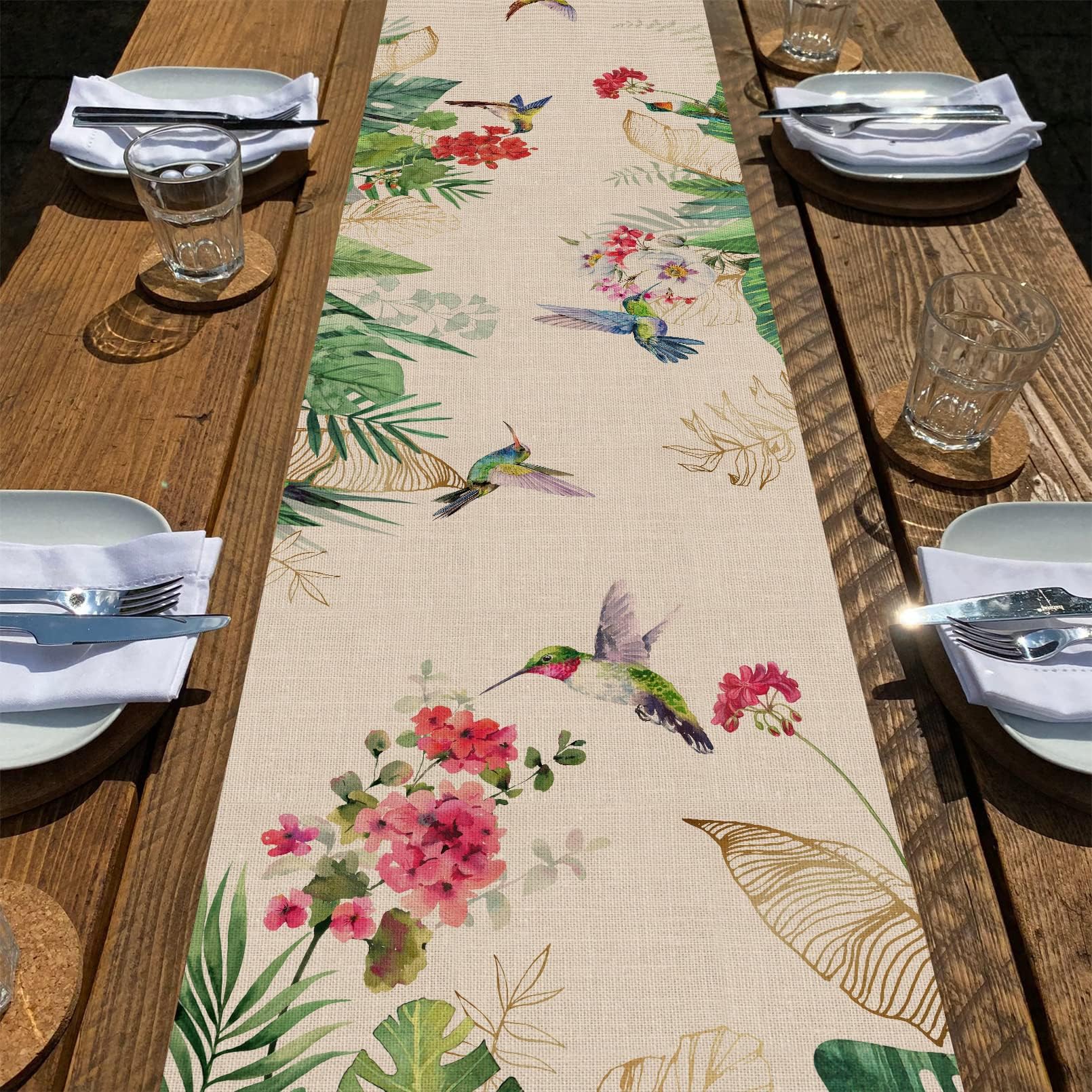 Amazon.com: Fall Birds Eucalyptus Table Runner 70 Inches Long Cotton ...