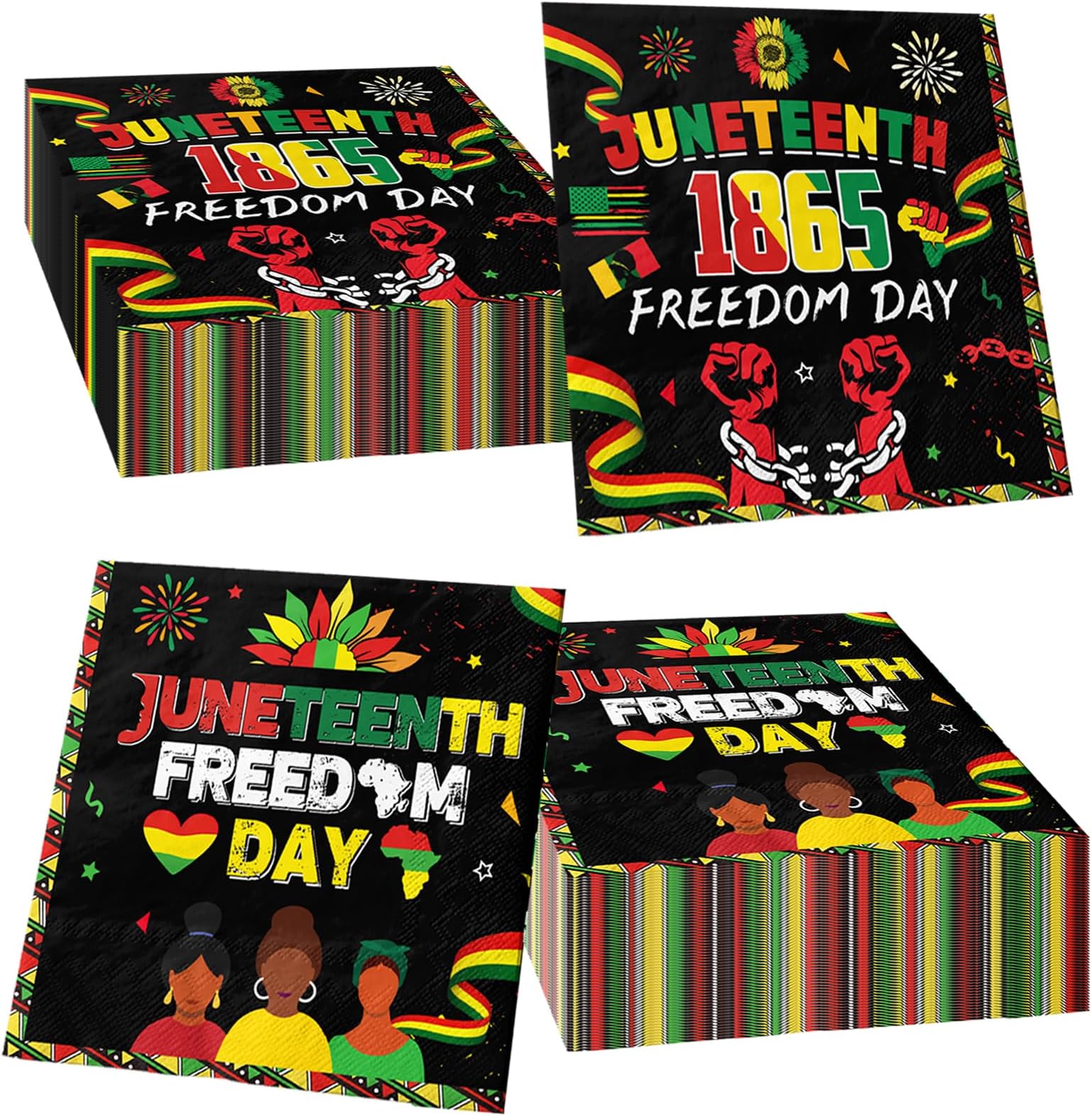 Amazon.com: Juneteenth Party Supplies - 40Pcs Juneteenth Paper Napkins ...