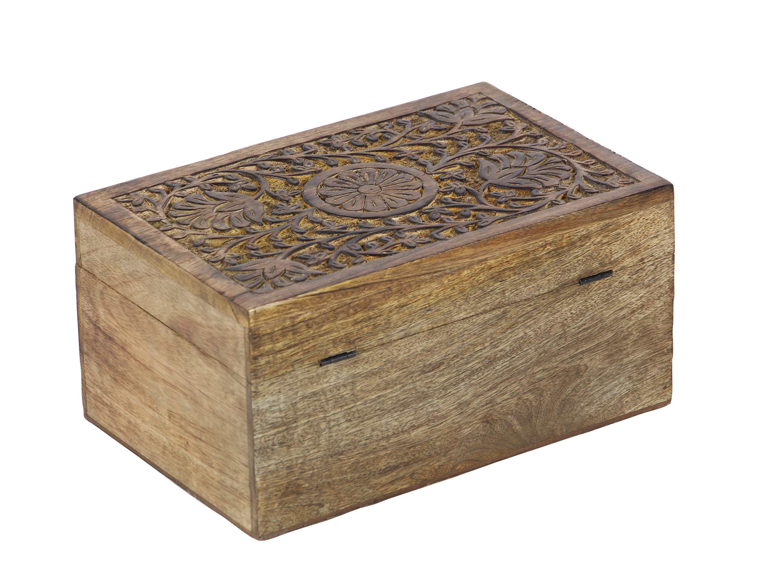 Deco 79 Rustic Mango Wood Rectangle Box, Set of 3 8", 10", 12"W, Brown