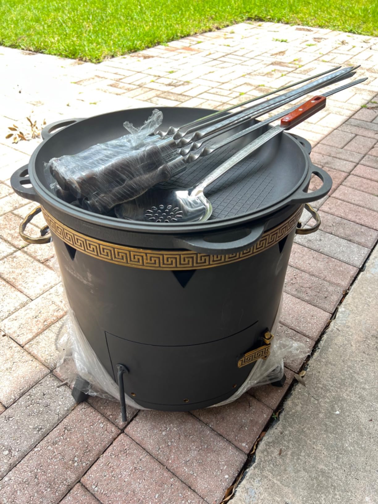 $12/mo - Finance Kazan Uzbek 22 L Cast Iron Pot Plov Making Cookware ...