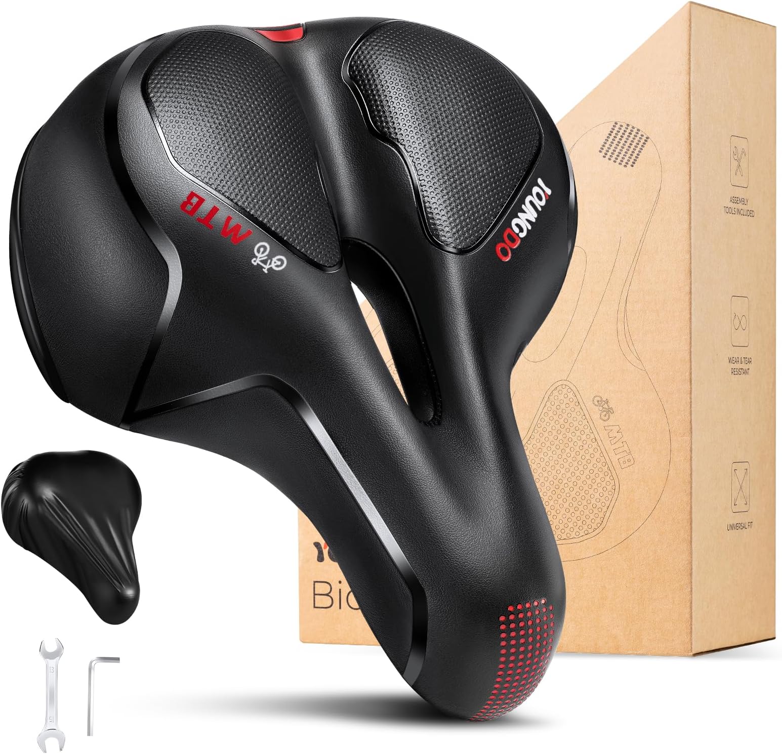 ROCKBROS Comfort Bike Seat Men Women Memory Foam Padded Wide Bike ...