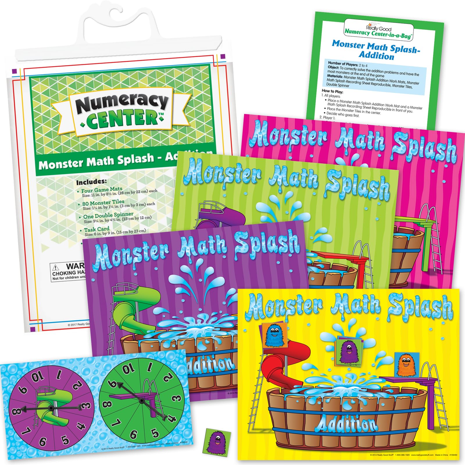 Amazon.com: Really Good Stuff Monster Math Splash - Addition Numeracy ...