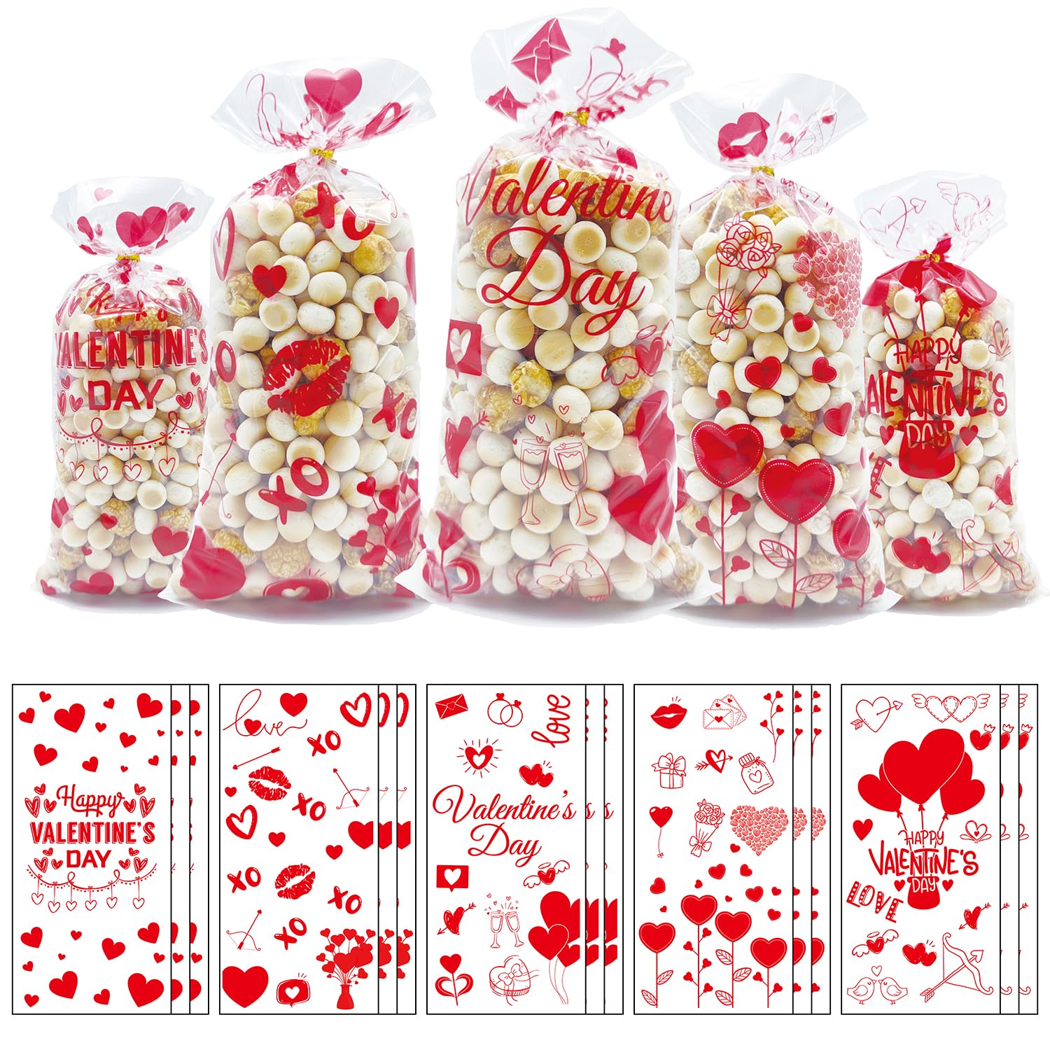 Amazon.com: Valentines Bags - Valentines Goodie Bags, 180pcs Valentines ...