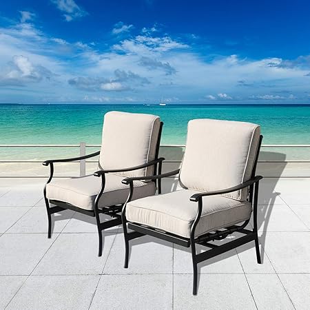 Amazon.com: Top Space Rocking Patio Chairs Outdoor Metal Furniture ...