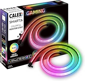 CALEX Smart LED Strip for Monitor 110 cm, RGBIC Ambient Lighting with ...