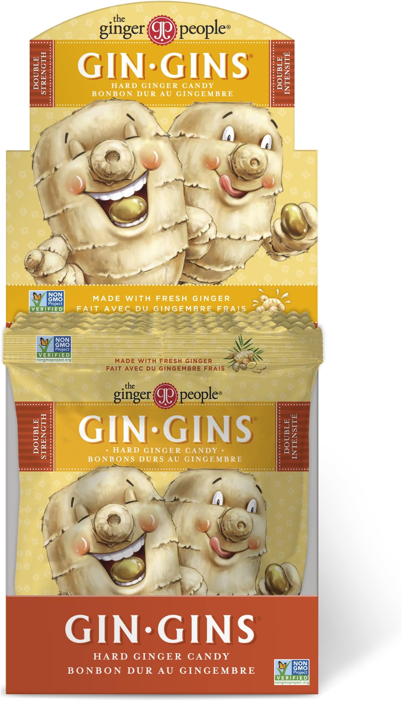 Amazon.com : GIN GINS Double Strength Ginger Hard Candy – 100% Natural ...