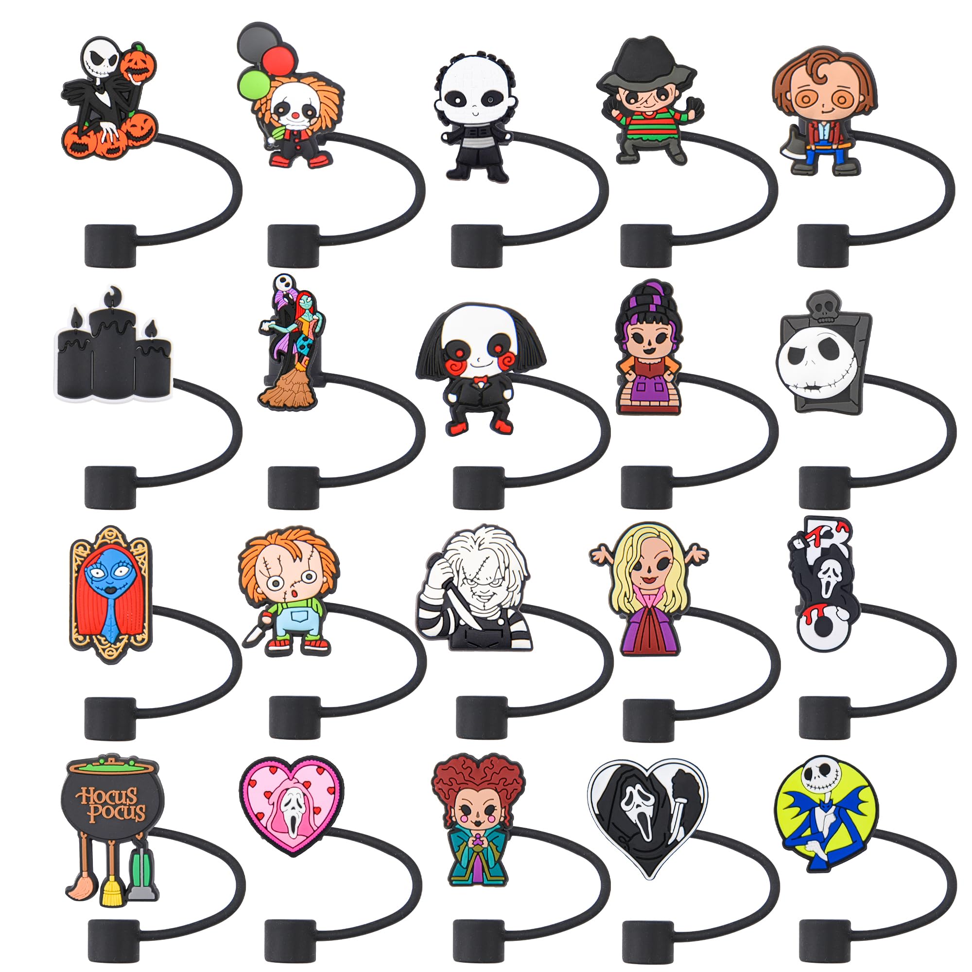 Amazon.com: Bulk of Halloween Straw Cover Cap for Stanley Cups, 10mm ...