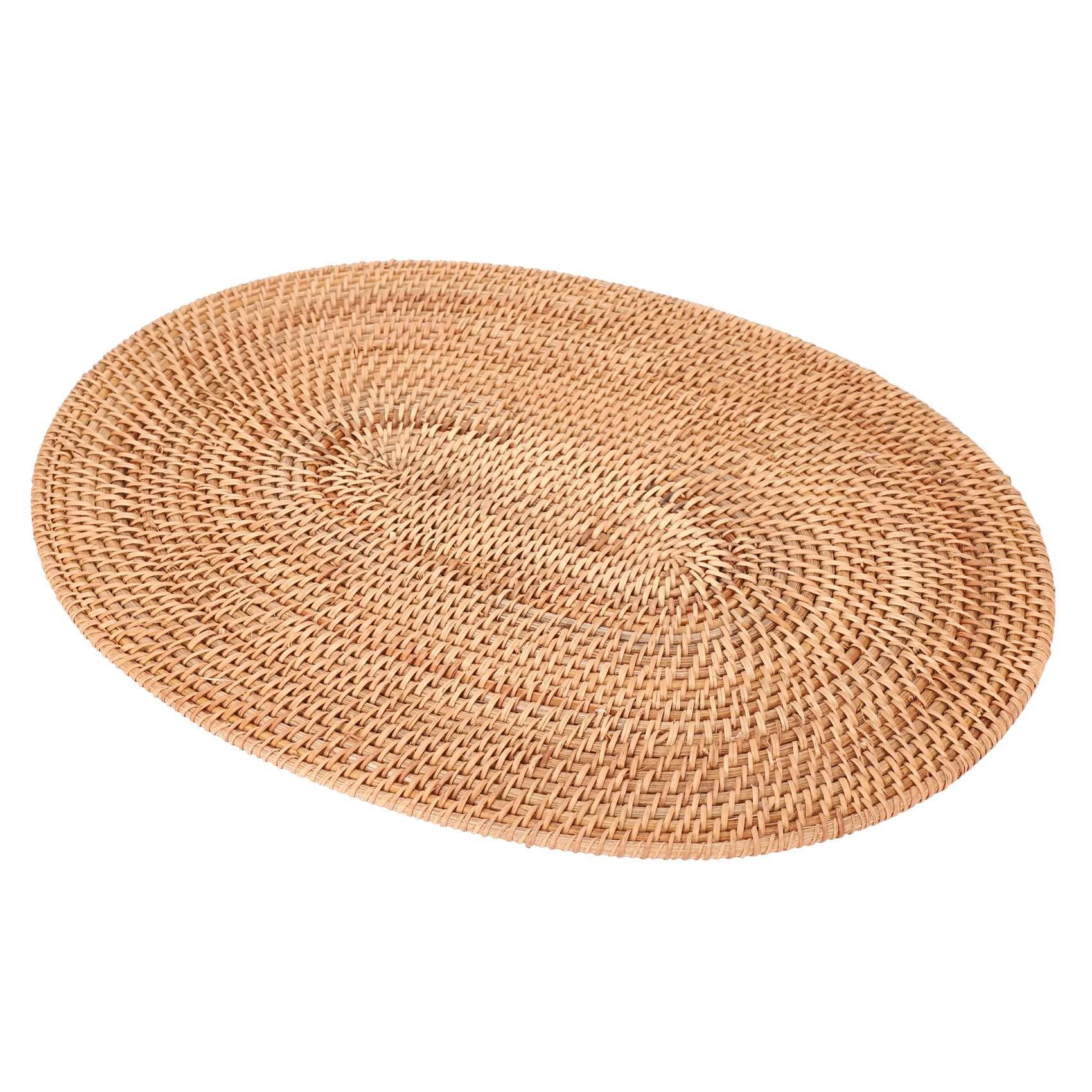 Glimpsesun Rattan Woven Placemats Oval Round Table Mats Non Slip Heat ...