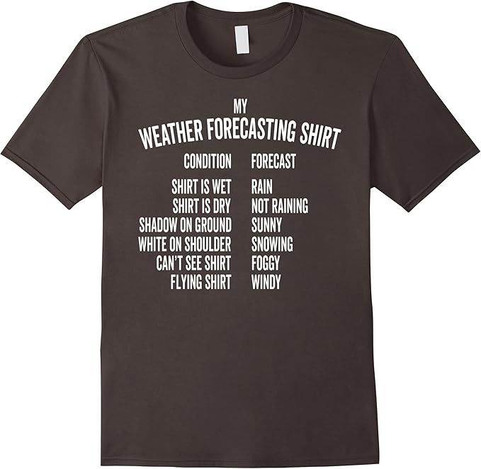 Amazon.com: Weather Forecasting Shirt Funny Novelty Gift Tee : Clothing ...