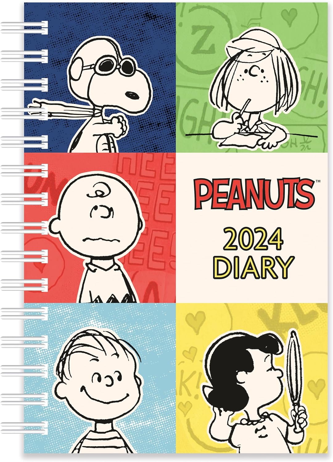 Portico Designs 2024 Peanuts A5 Wiro Diary Week to View : Amazon.co.uk ...