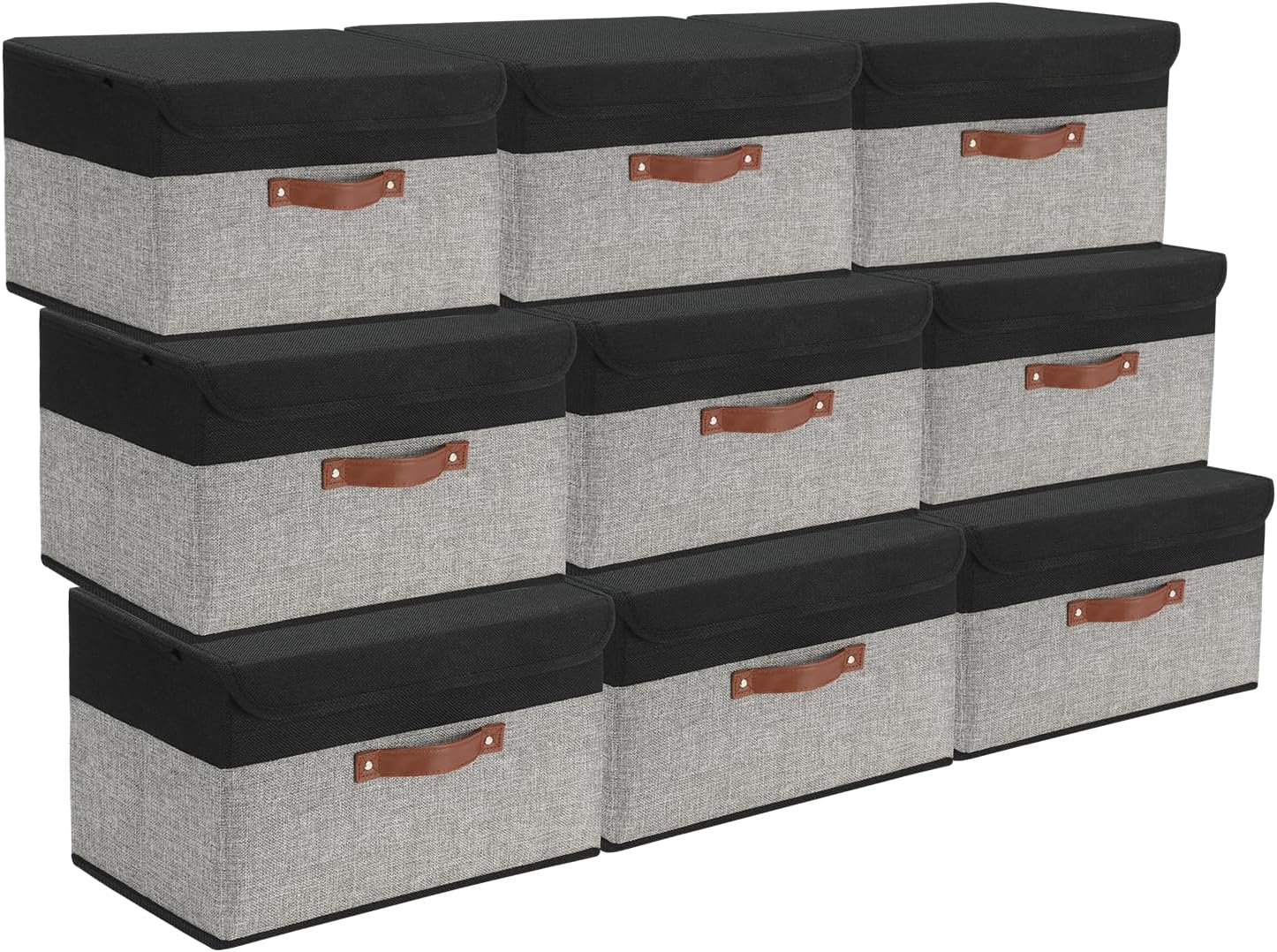 Amazon.com - 9 Pack Decorative Storage Bins Containers & Fabric Bins ...