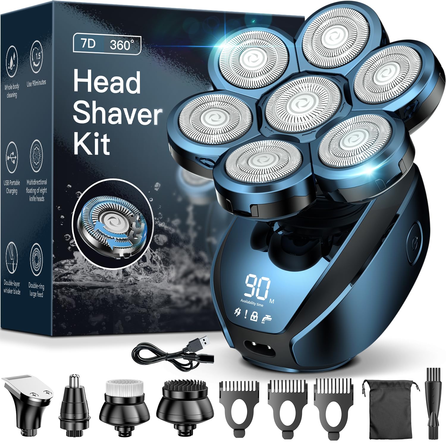 Amazon.com: Head Shavers, Upgraded 5-in-1 Electric Razor for Bald Men ...