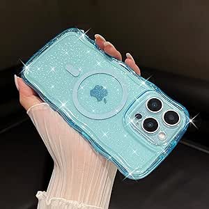 Amazon.com: FABSPARK Case for iPhone 16 Pro Max,Compatible with MagSafe,Magnetic Clear Curly ...