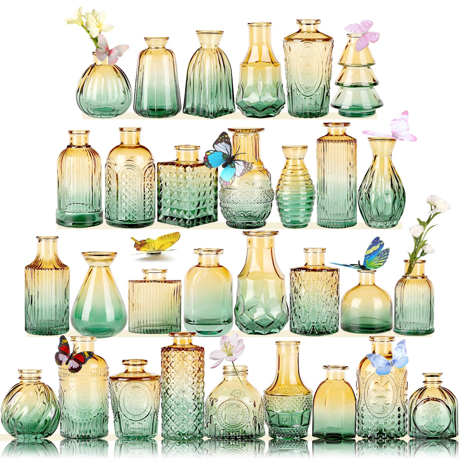 Amazon.com: Glass Bud Vases in Bulk Set of 30 Pcs,Small Glass Vases for ...