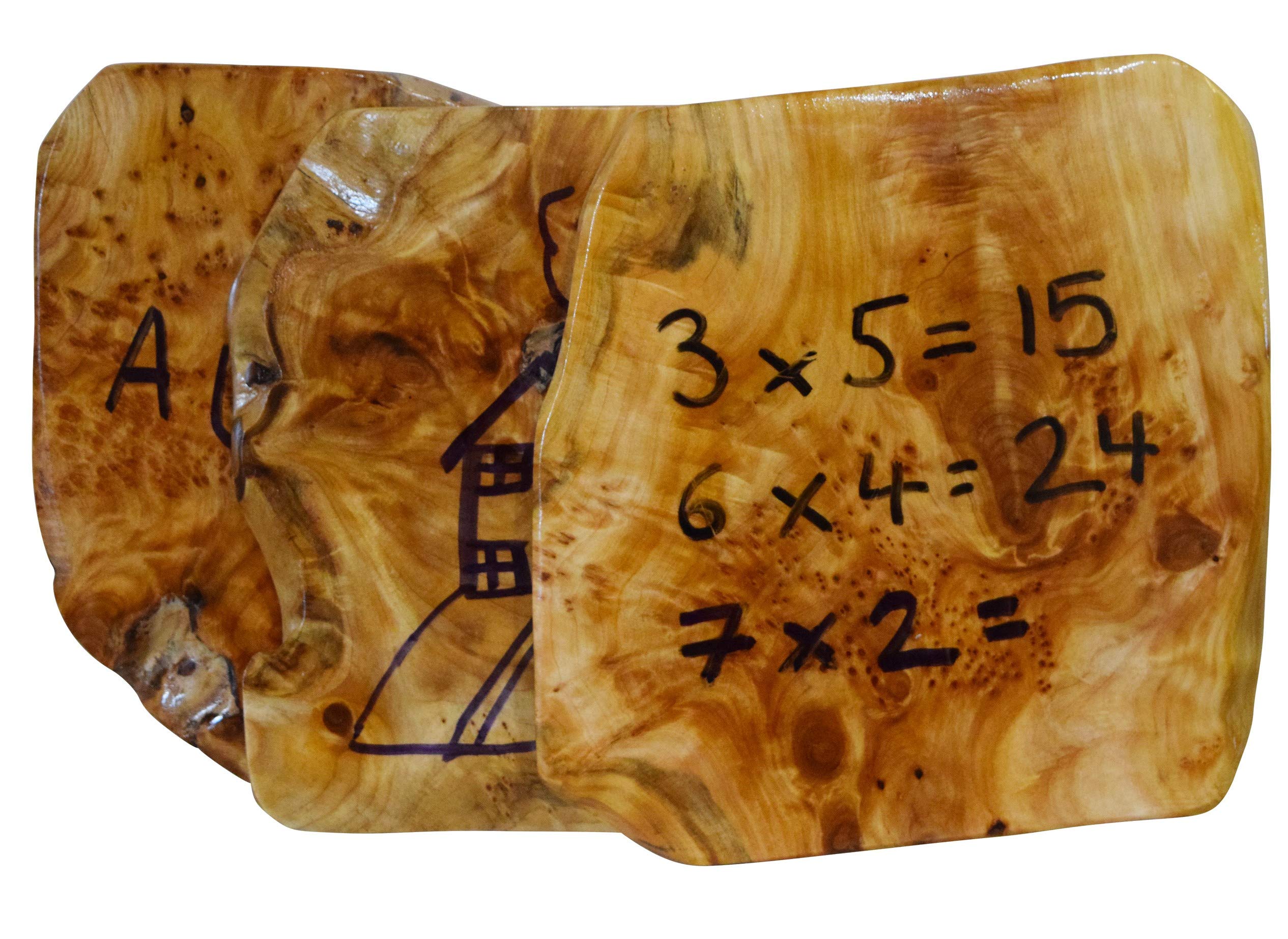 Natural Wooden Writing Board Slats - 3 Pack Wipe Clean for Drawing and ...