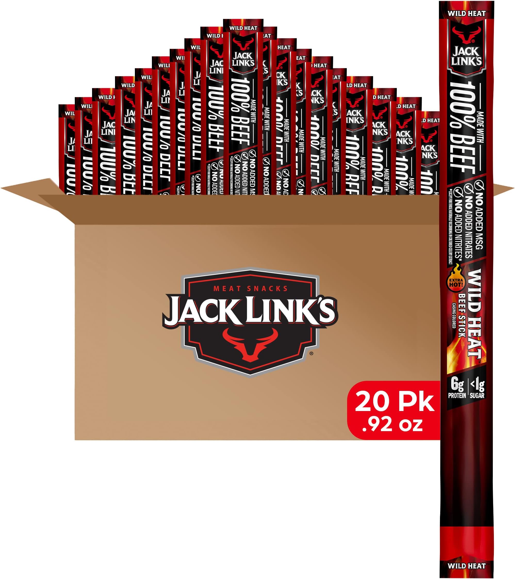 Amazon.com: Jack Link's Beef Sticks, Wild Heat, Spicy Protein Snack ...