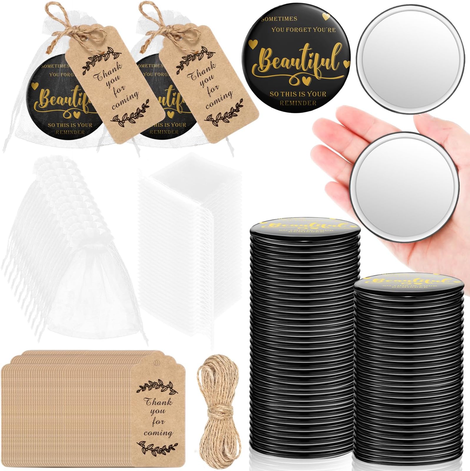 Amazon.com: Kigley 50 Pcs Inspirational Compact Mirrors Bulk Mental ...