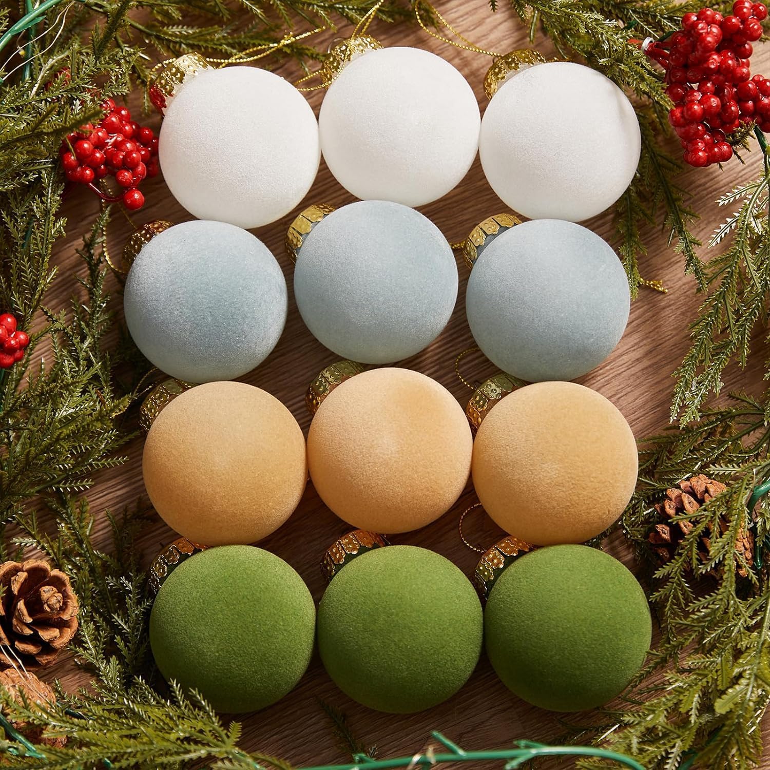 Amazon.com: Velvet Christmas Ornaments,Velvet Ornaments for Christmas ...