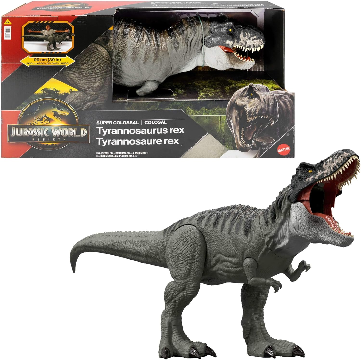 Mattel Jurassic World La Rinascita- T-Rex Super Colossale, T-Rex ...