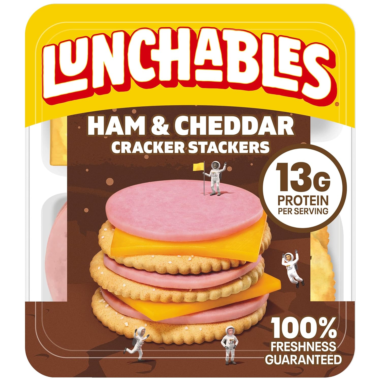 Amazon.com: Lunchables Ham & Cheddar Cracker Stackers Snack Kit, 3.2 oz ...